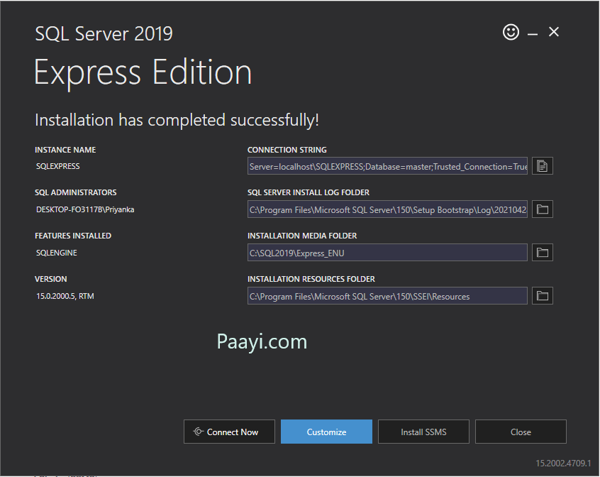 Step 10. After the installation is completed, you can customize the SQL ...